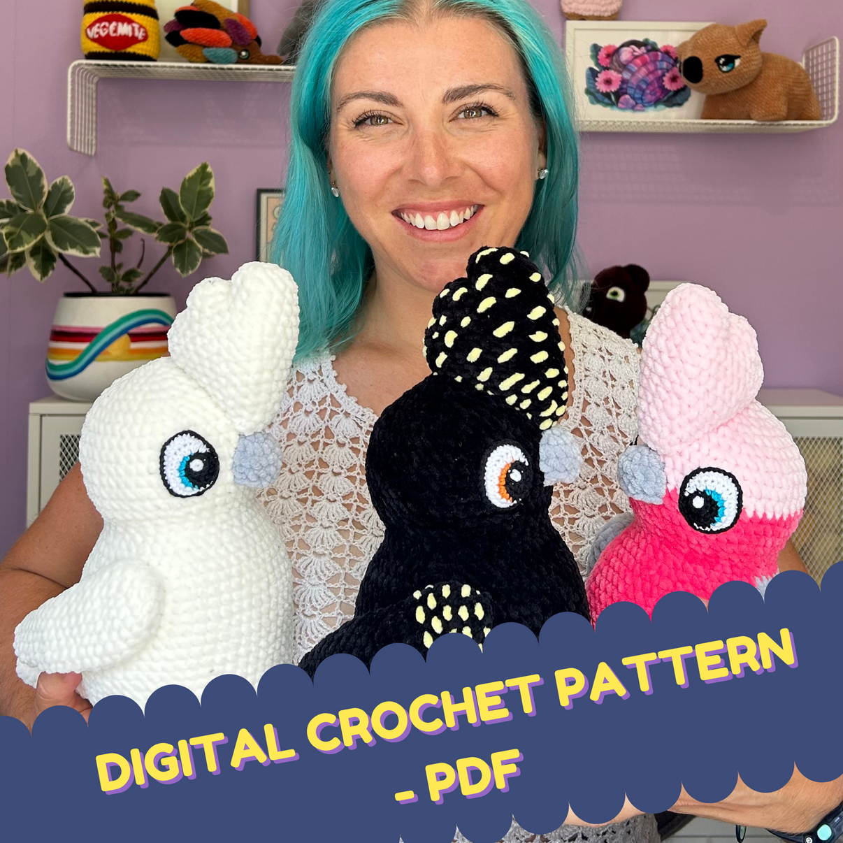 Digital Crochet Pattern 2 In 1 Galah Black Cockatoo Cro With The Flo